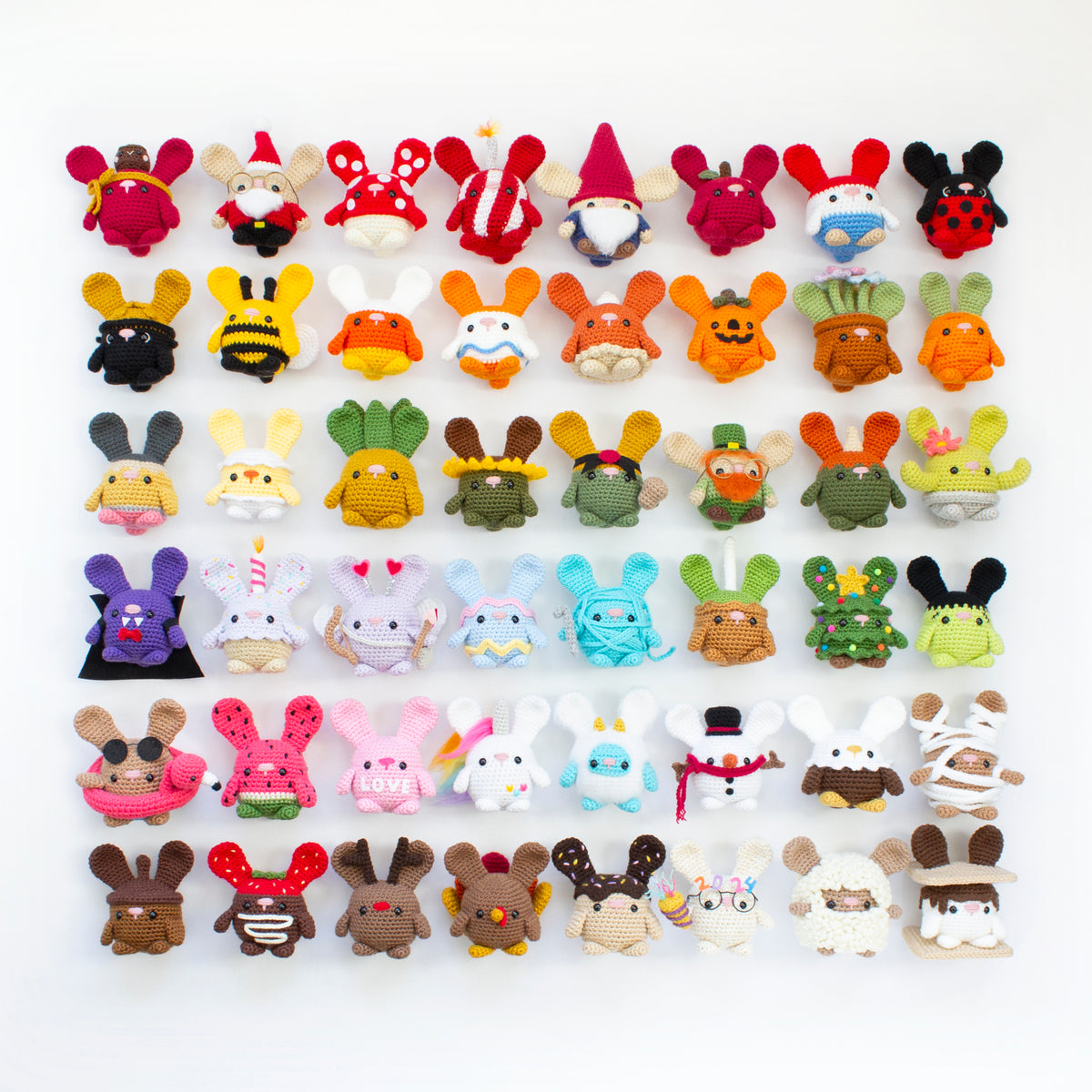 Crochet Pattern: Seasonal Chubby Bunnies Bundle, PDF Amigurumi Pattern ...